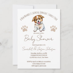 Puppy dog themed baby shower template | Zazzle