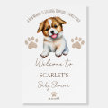 Puppy dog themed baby shower welcome sign | Zazzle