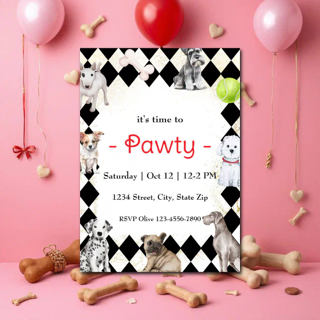 Puppy Dog Themed Party Invitation | Zazzle