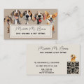Puppy Dog Walker Sitter QR Code Modern Business Card | Zazzle