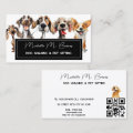 Puppy Modern Dog Walker Sitting QR Code Business Card | Zazzle