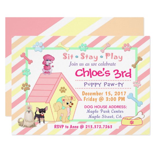 Puppy Party Birthday Invitation | 5x7 | Zazzle.com