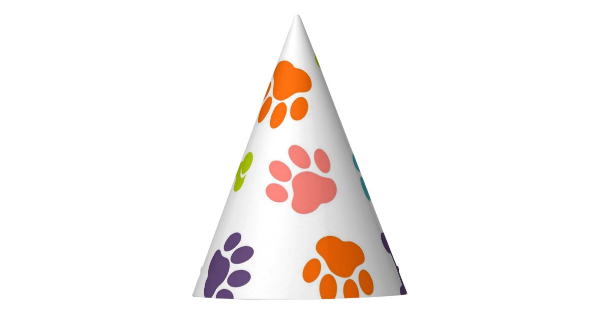 Puppy Paw Prints Party Hat | Zazzle