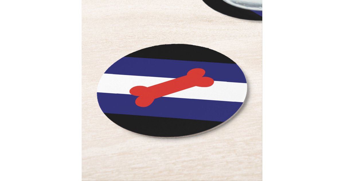 Puppy Play Pride Flag Round Paper Coaster | Zazzle