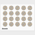 Puppy Scooby-Doo Bone & Paw Print Pattern Classic Round Sticker | Zazzle