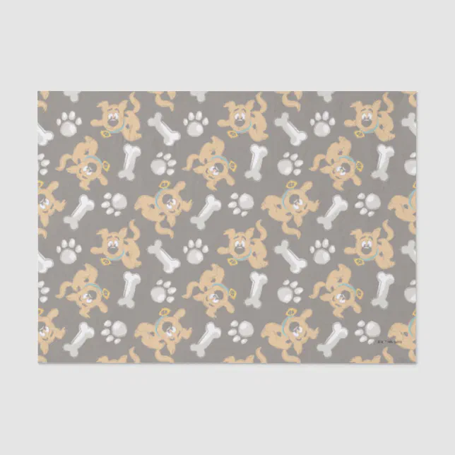 Puppy Scooby-Doo Bone & Paw Print Pattern Tissue Paper | Zazzle