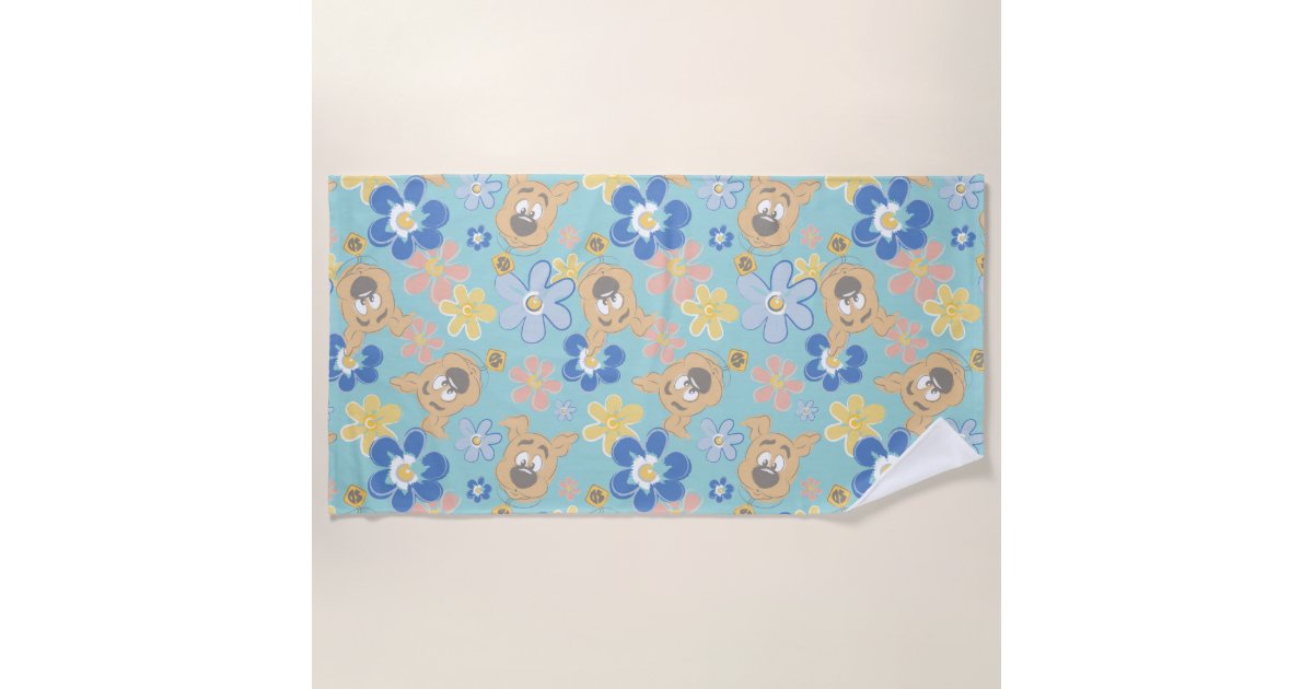 Puppy Scooby-Doo Flower Pattern Beach Towel | Zazzle