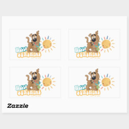 Puppy Scooby-Doo "Hello Sunshine" Rectangular Sticker | Zazzle