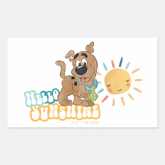 Puppy Scooby-Doo "Hello Sunshine" Rectangular Sticker | Zazzle