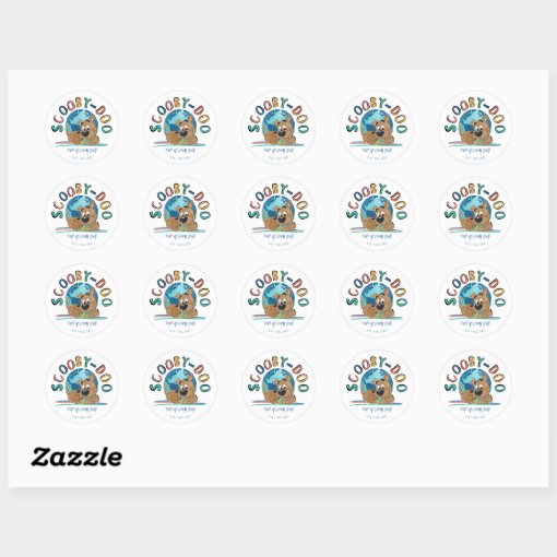 Puppy Scooby-Doo "One Groovy Pup" Classic Round Sticker | Zazzle