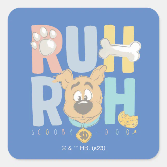 Puppy Scooby-Doo "Ruh Roh" Square Sticker | Zazzle