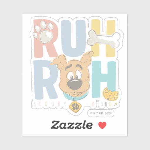 Puppy Scooby-Doo "Ruh Roh" Sticker | Zazzle