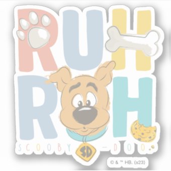 Puppy Scooby-Doo "Ruh Roh" Sticker | Zazzle