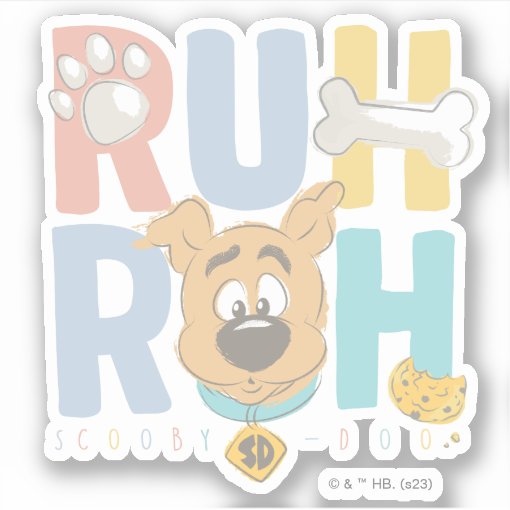 Puppy Scooby-Doo "Ruh Roh" Sticker | Zazzle