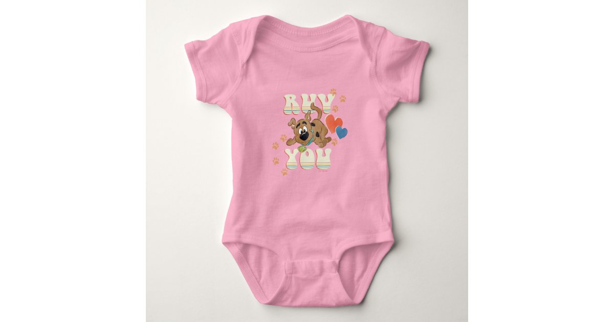 Puppy Scooby-Doo "Ruv You" Baby Bodysuit | Zazzle