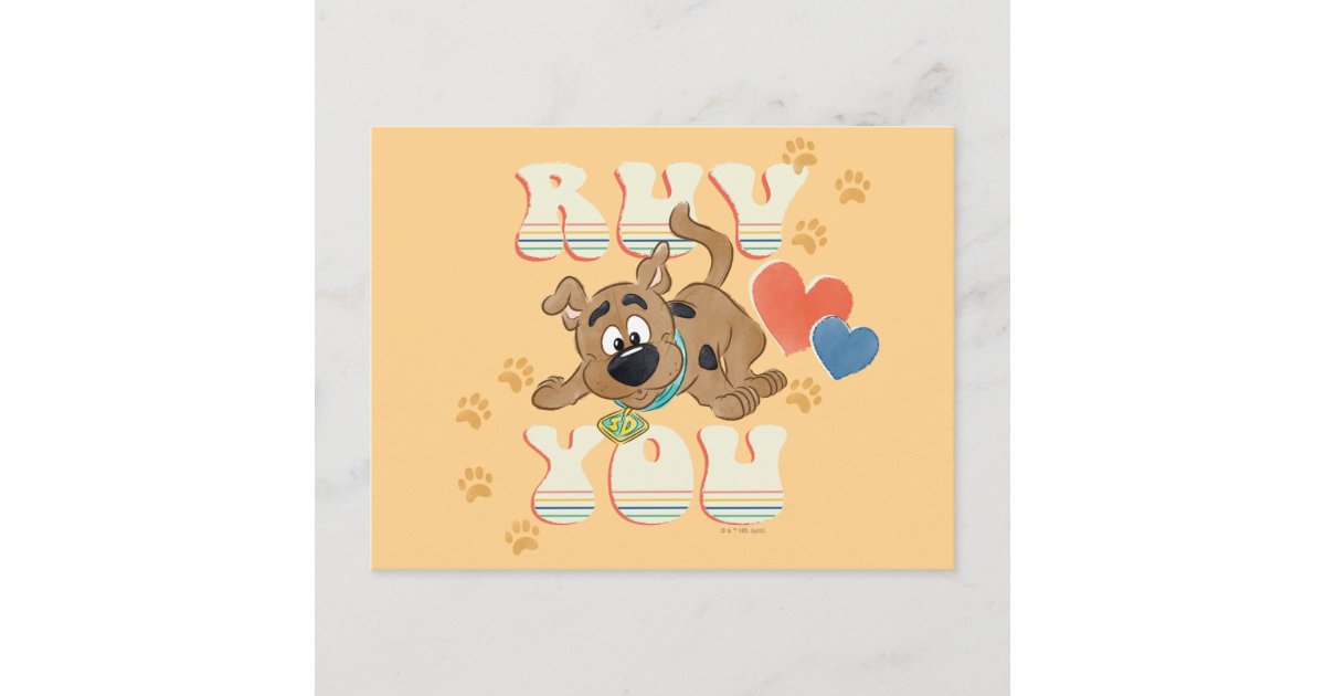 Puppy Scooby-Doo "Ruv You" Postcard | Zazzle