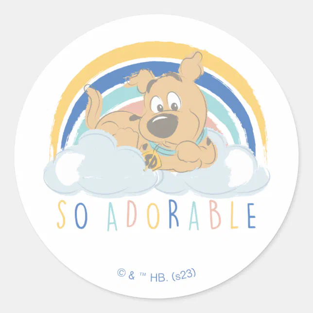 Puppy Scooby-Doo "So Adorable" Classic Round Sticker | Zazzle