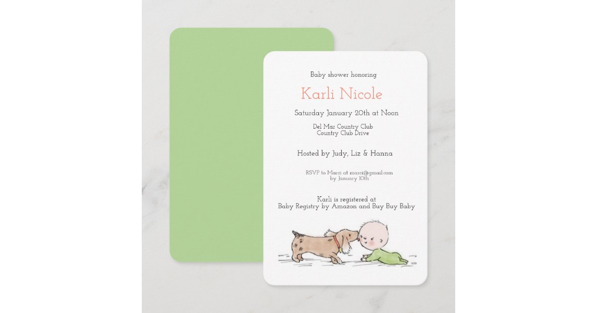 Puppy Themed Baby Shower Invitation | Zazzle