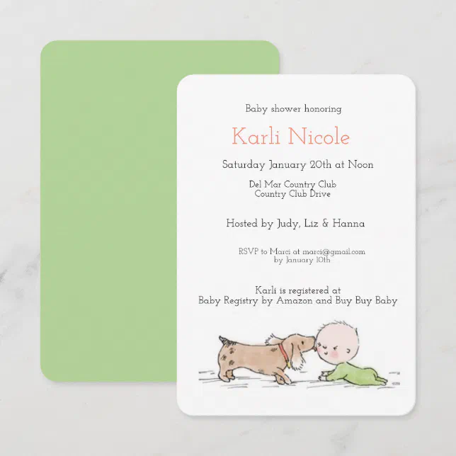 Puppy Themed Baby Shower Invitation | Zazzle