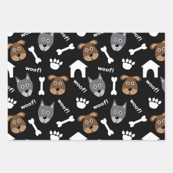 Pups, Bones and Dogs Wrapping Paper Sets | Zazzle