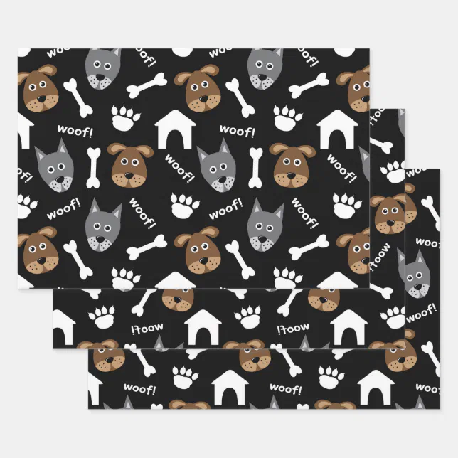Pups, Bones and Dogs Wrapping Paper Sets | Zazzle