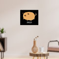 Puptato Funny Puppy Potato Pun Dark BG Poster | Zazzle