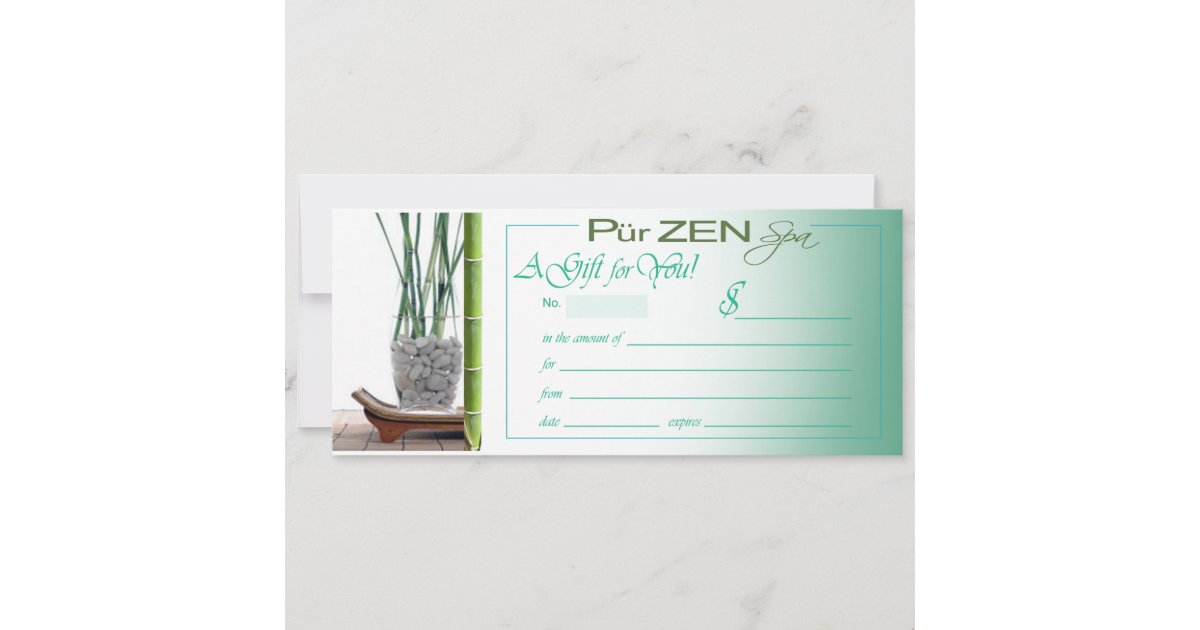 Pur Zen (aqua) Gift Certificate | Zazzle