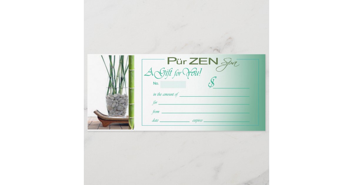 Pur Zen (aqua) Gift Certificate | Zazzle.com