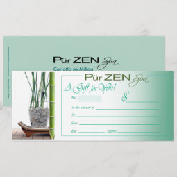 Pur Zen (aqua) Gift Certificate | Zazzle