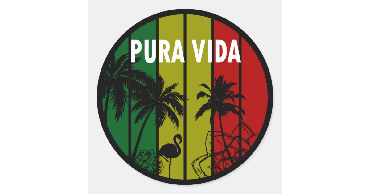 Pura vida classic round sticker | Zazzle