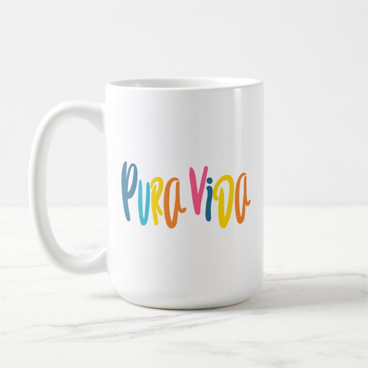 Pura Vida Colorful Costa Rica Motto Coffee Mug | Zazzle