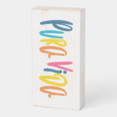 Pura Vida Colorful Letters Costa Rica Wooden Box Sign | Zazzle