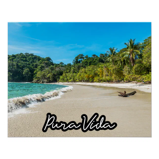 Pura Vida Costa Rica Beach Photography Art Poster | Zazzle