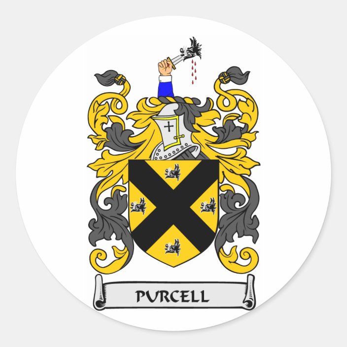 PURCELL Coat of Arms Classic Round Sticker | Zazzle.com