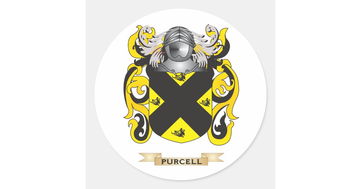 Purcell Coat of Arms (Family Crest) Classic Round Sticker | Zazzle