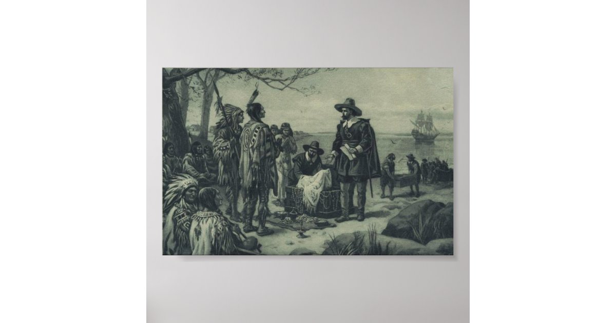 Purchase of Manhattan Island by Peter Minuit, 1626 Poster | Zazzle