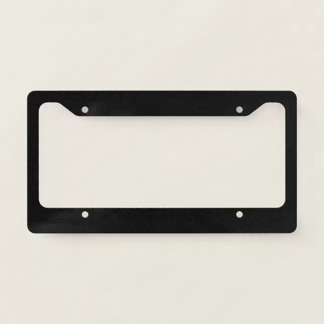 Pure Black Solid Color License Plate Frame | Zazzle
