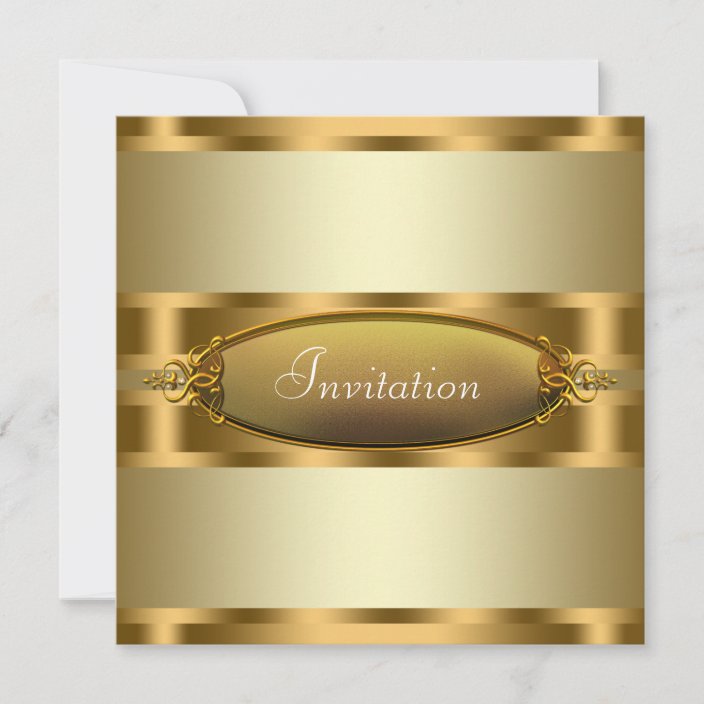 Pure Gold All Occasion Party Invitations | Zazzle.com