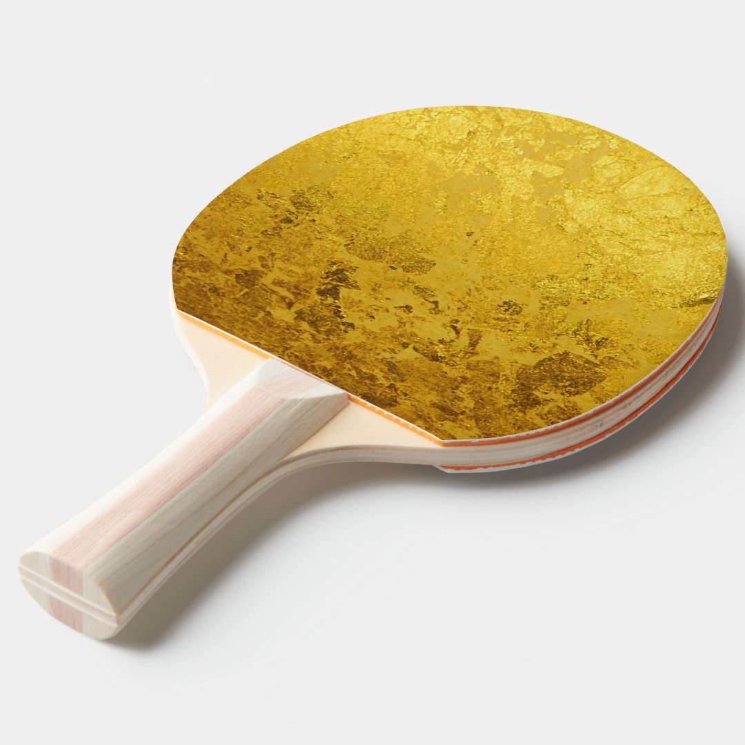 PURE GOLD pattern / gold leaf Ping-Pong Paddle | Zazzle