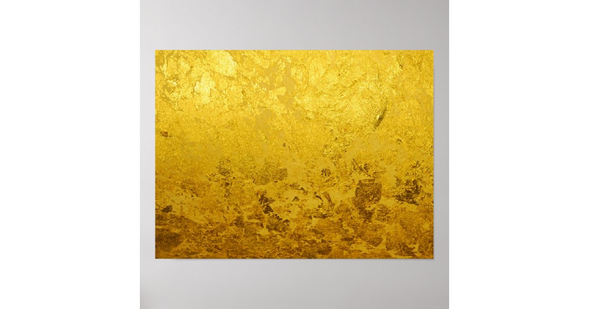 PURE GOLD pattern / gold leaf Poster | Zazzle