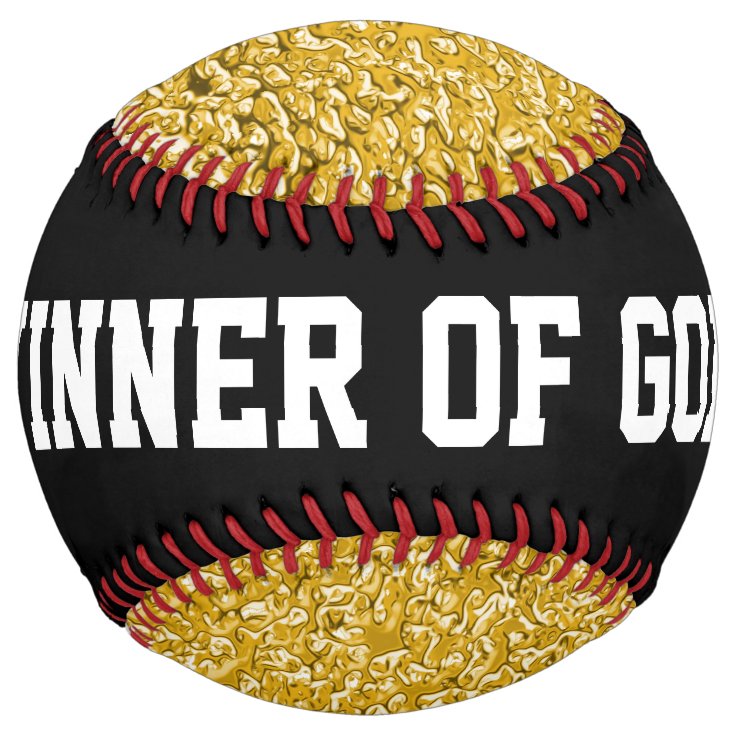 PURE GOLD Splatter Pattern + your text / photo Softball | Zazzle