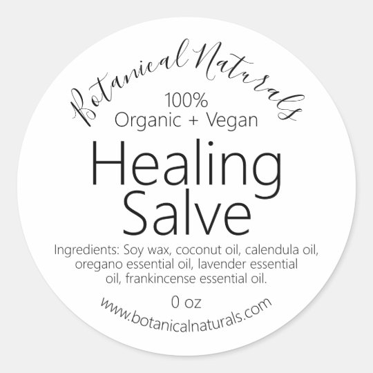 Pure Handmade Organic Vegan Healing Balm Labels | Zazzle.com