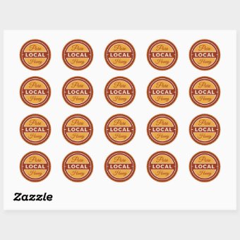 Pure Local Honey Information Classic Round Sticker | Zazzle