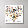Pure Love Heart 36 Photo Collage Small Square Canvas Print | Zazzle