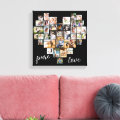Pure Love Heart Shaped Photo Collage Small Square Canvas Print | Zazzle