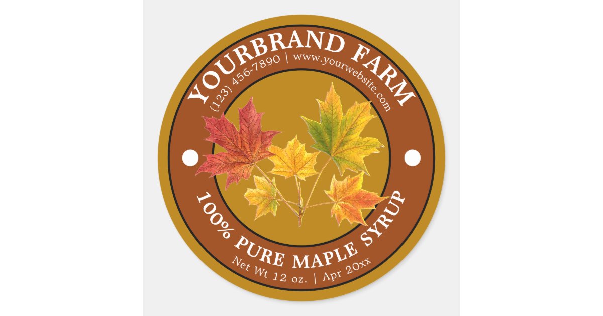 Pure Maple Syrup Label Template | Zazzle