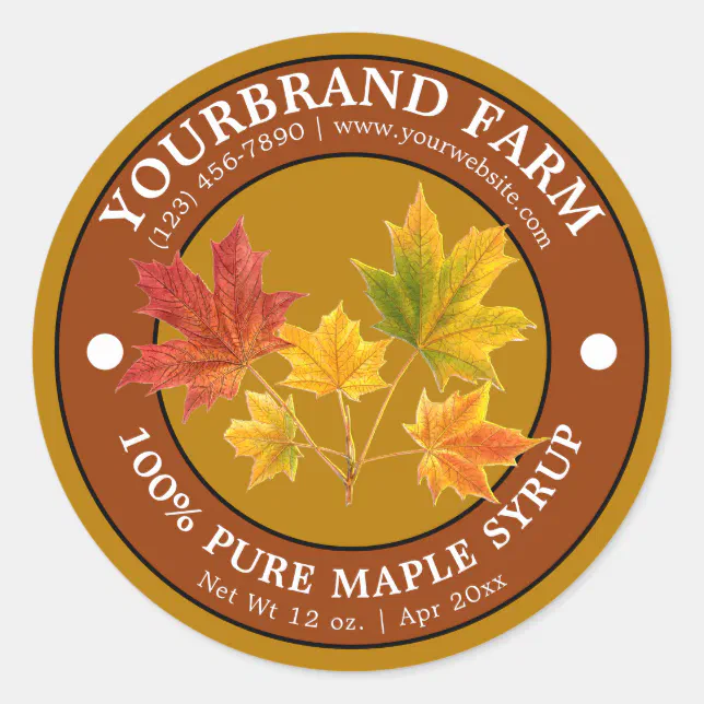 Pure Maple Syrup Label Template | Zazzle