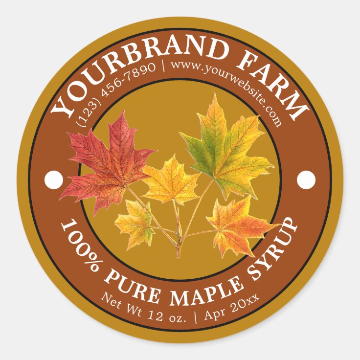 Pure Maple Syrup Label Template | Zazzle