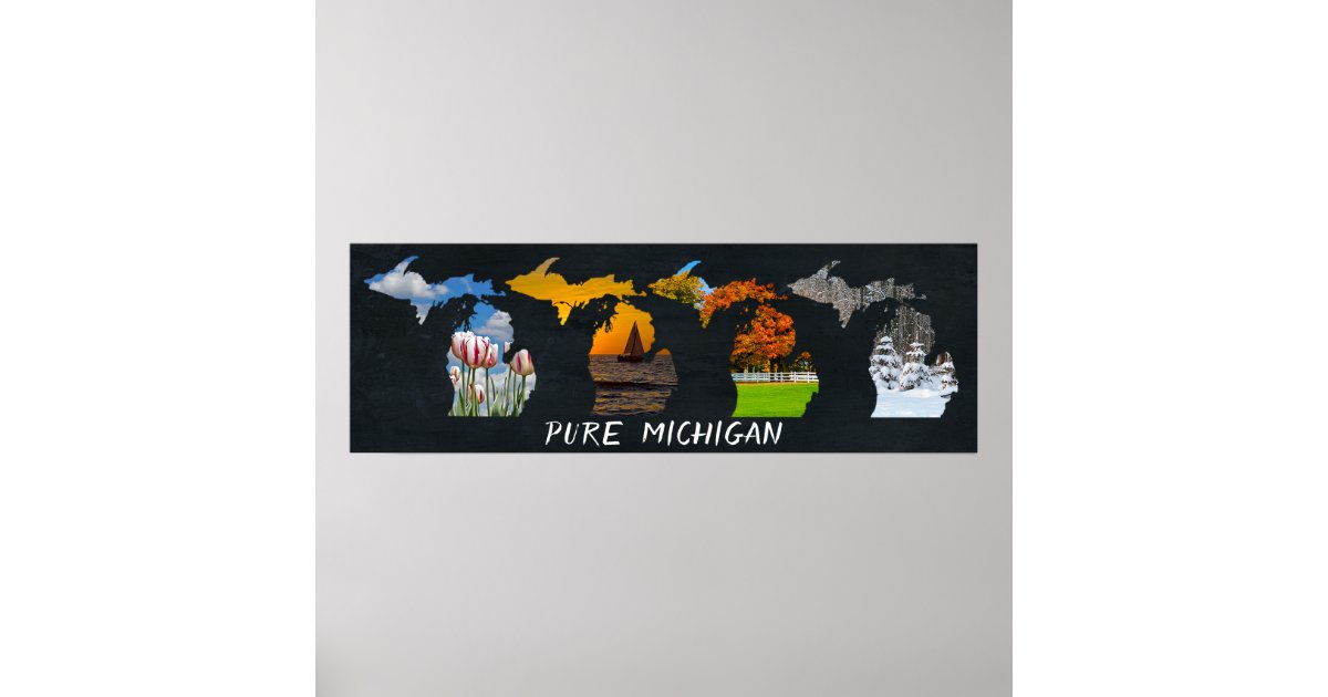 Pure Michigan Seasons Artwork Poster | Zazzle