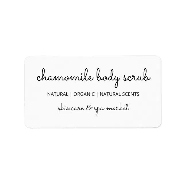 Pure Minimalist Body Scrub Product Labels | Zazzle